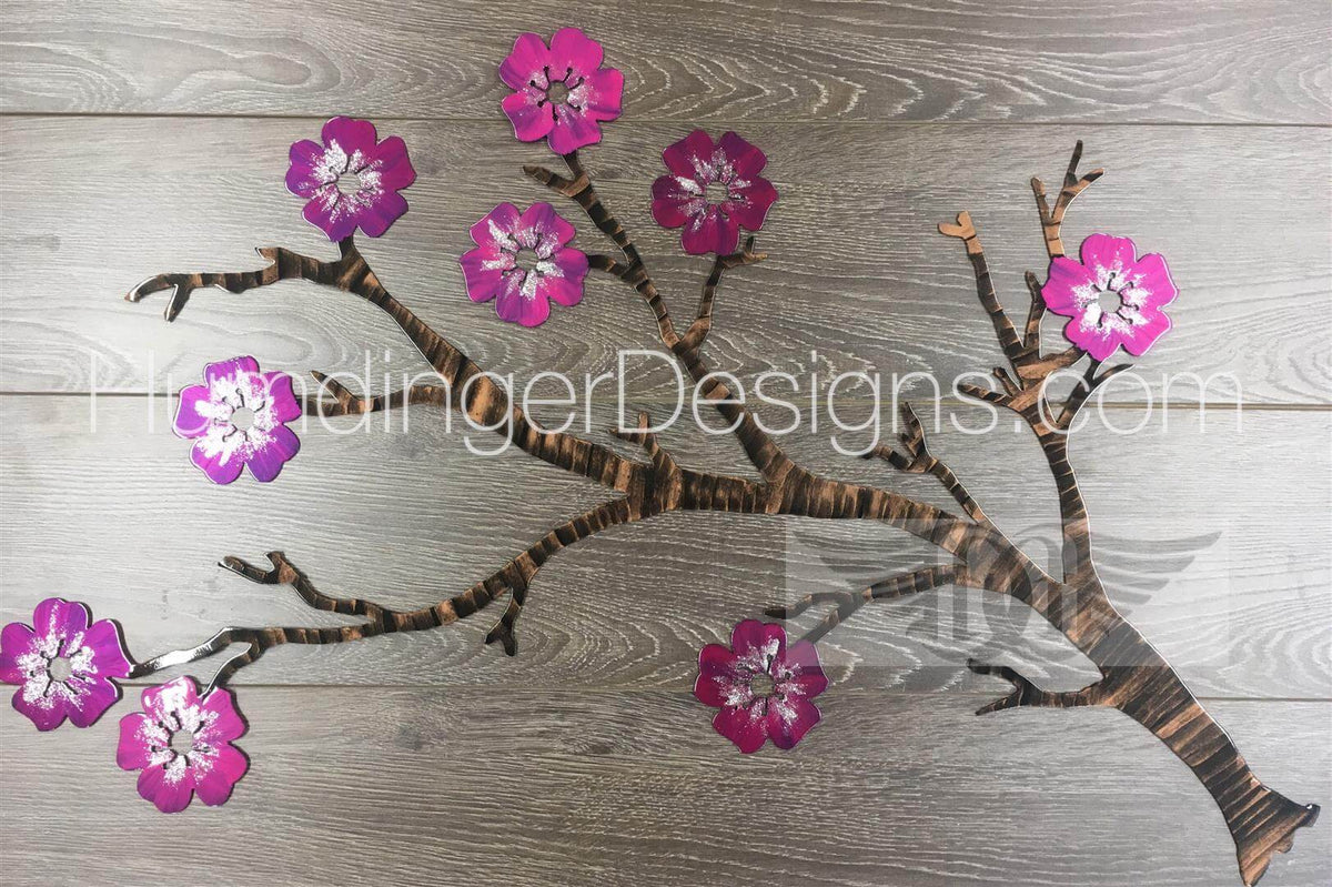 Decorative Unique Metal Wall Art Branches with Blossoms