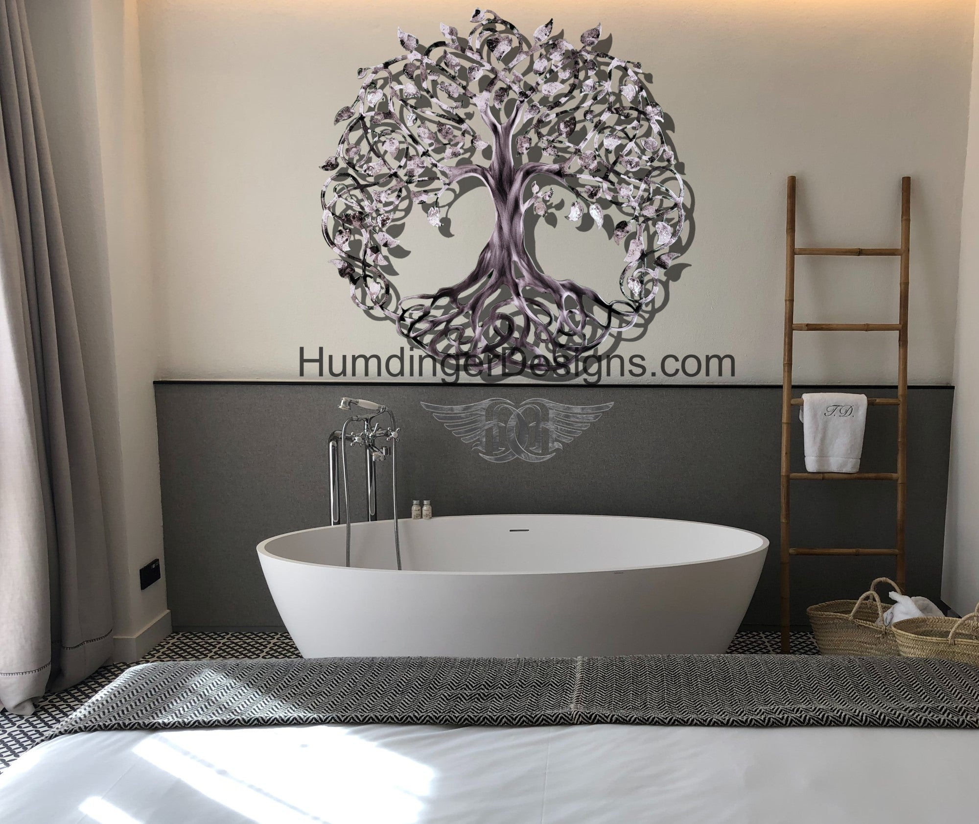 Infinity Tree (Shades of Gray) Metal Tree of Life Wall Art