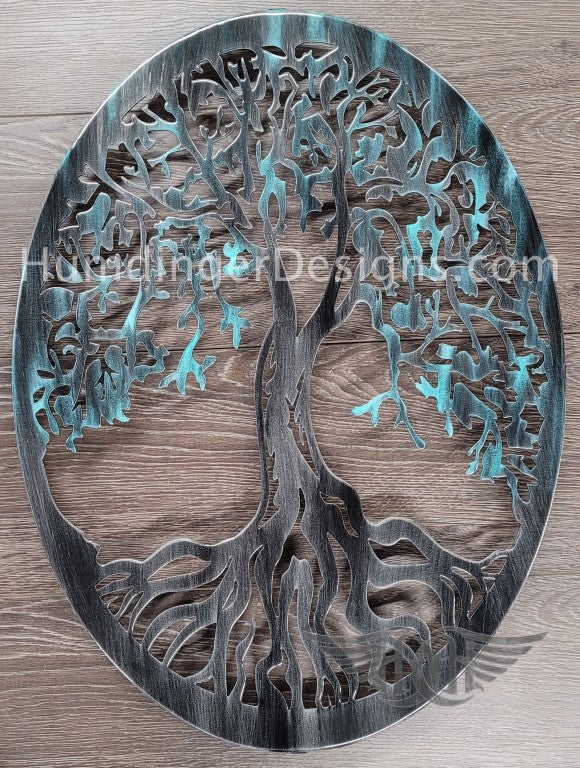 Tree of Life Oval (Pewter Patina) Carve Your Initials