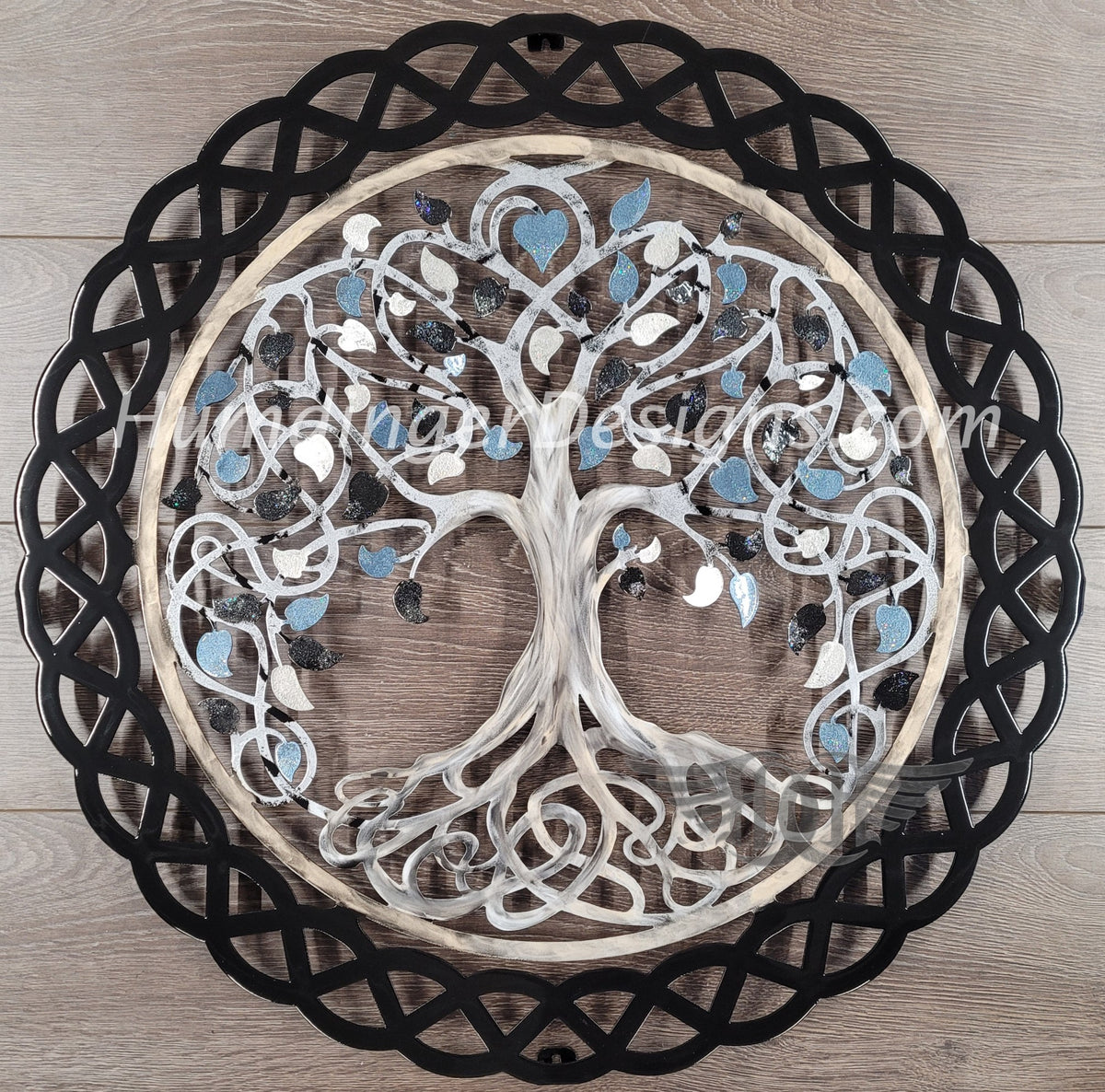 Infinity Tree with Celtic Knot Border Metal Art