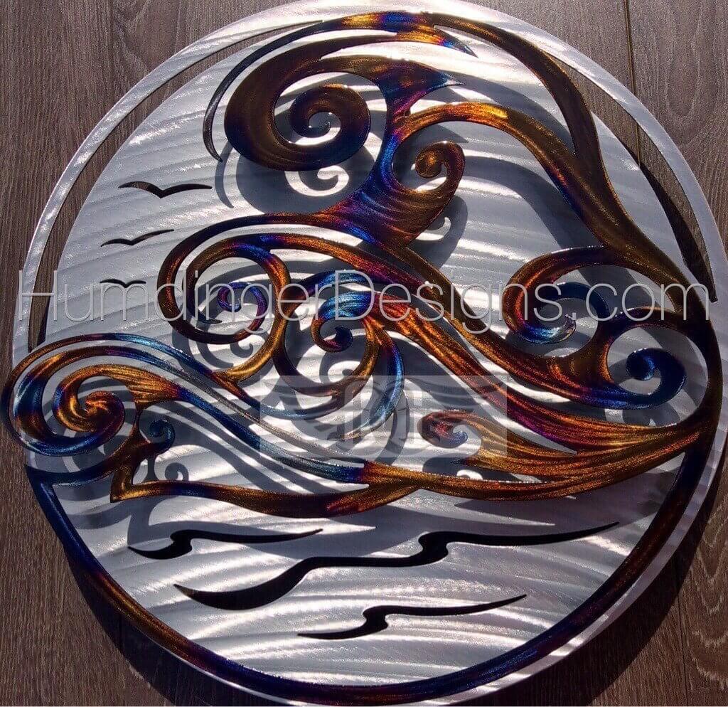 Ocean Waves Metal Wall Art Beach Decor- By Humdinger Designs