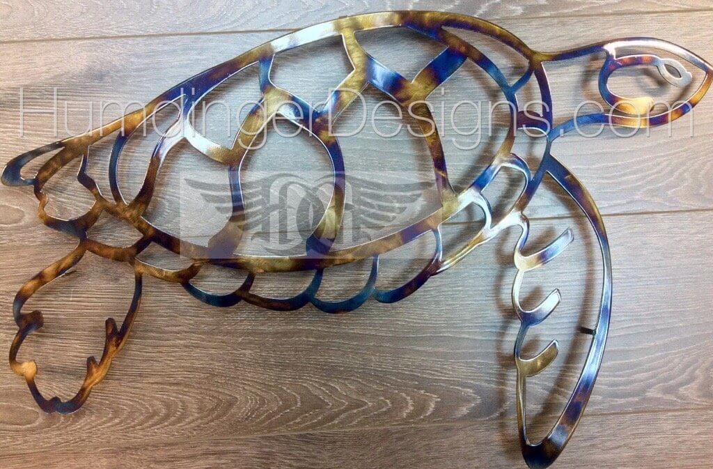 Sea Turtle (Steel) Metal Wall Beach Decor Handmade in Canada