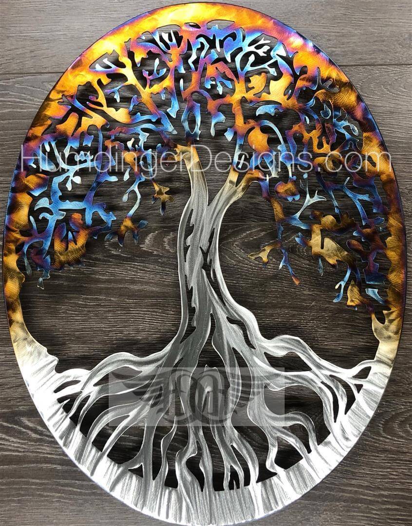 Tree of Life Oval (Stainless Steel) Carve Your Initials